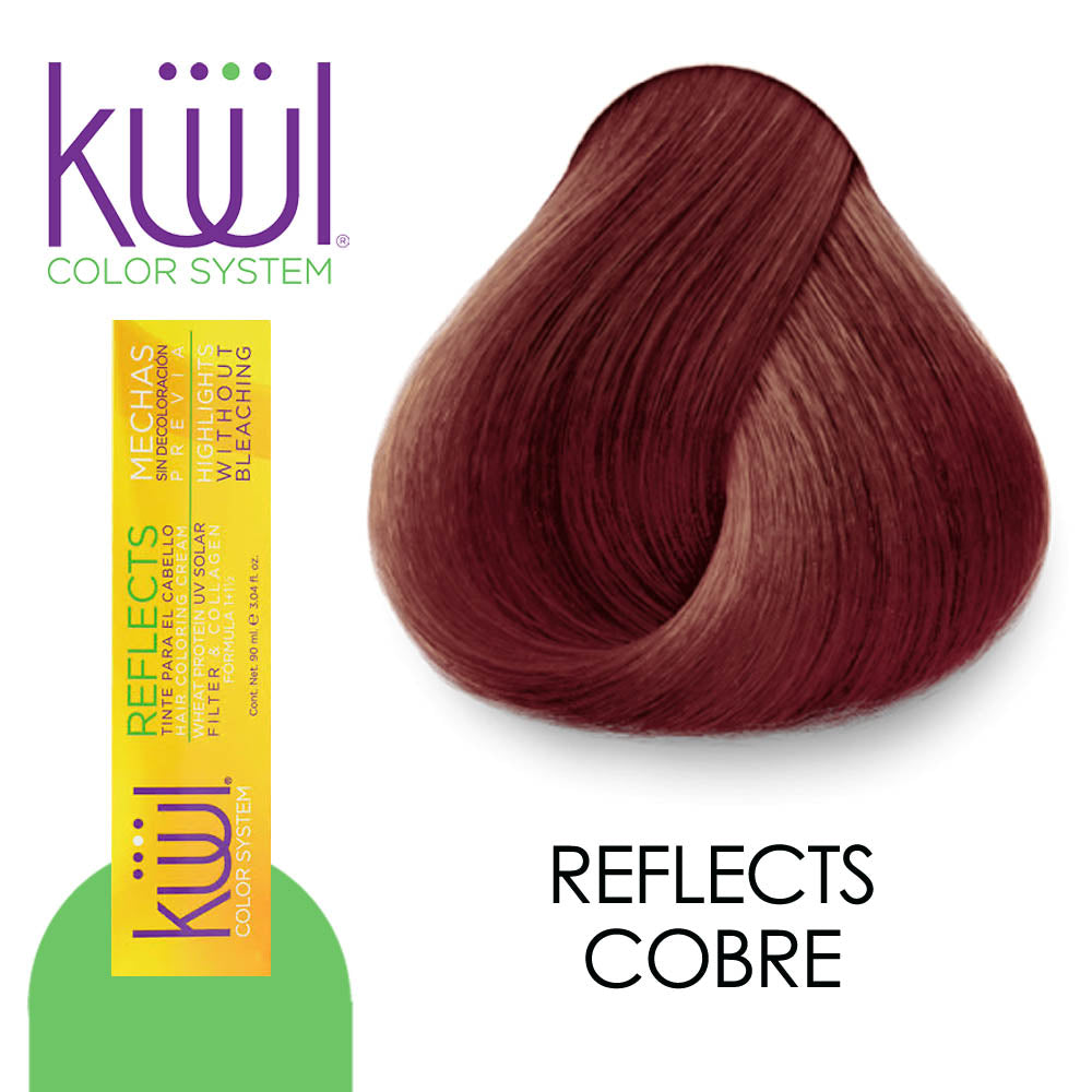 TINTE KUUL PROFESIONAL TONO REFLECTS COBRE 90 ML + PEROXIDO DE 135 ML