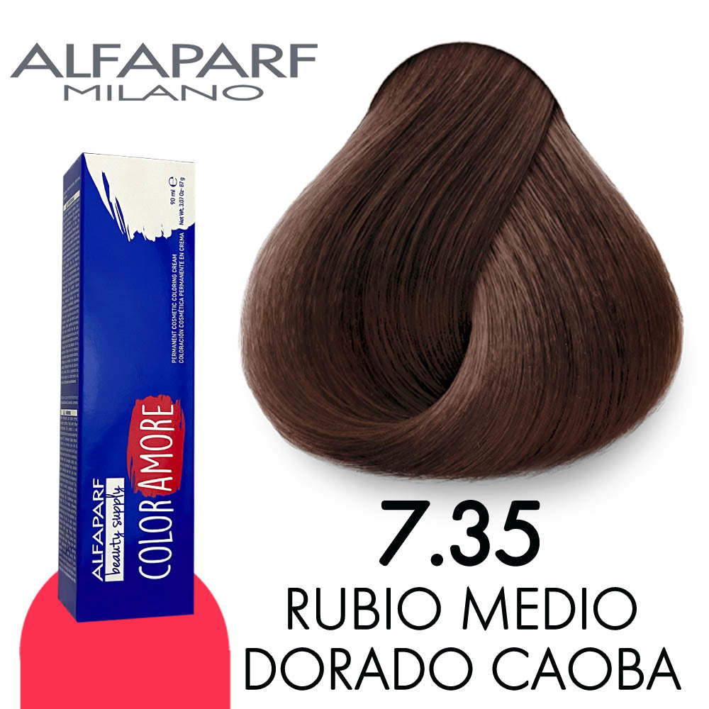 Tinte Para Cabello Alfaparf Color Amore Ca7.35 Rubio Medio Dorado Caoba ...